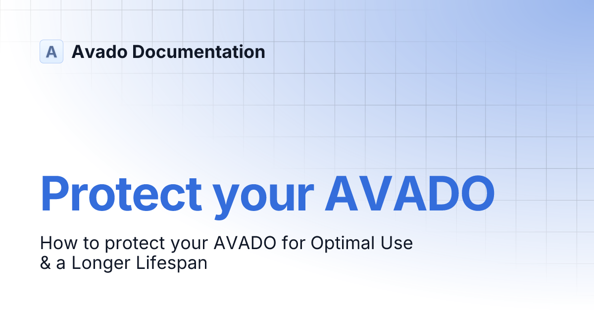 Protect your AVADO | Avado Documentation