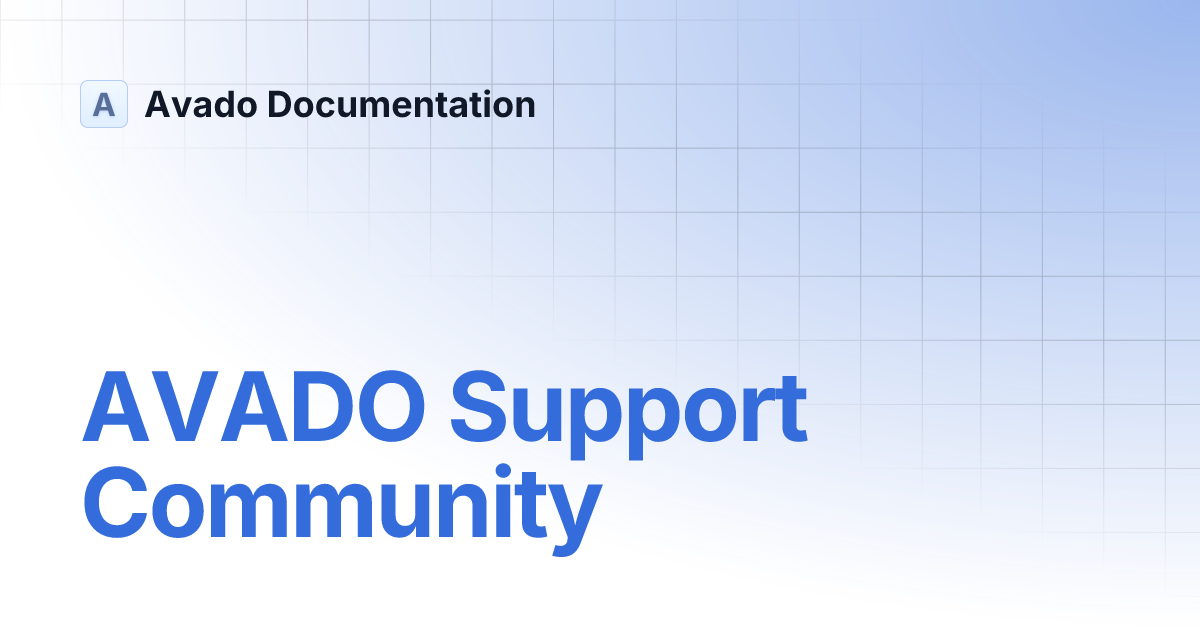 AVADO Support Community | Avado Documentation